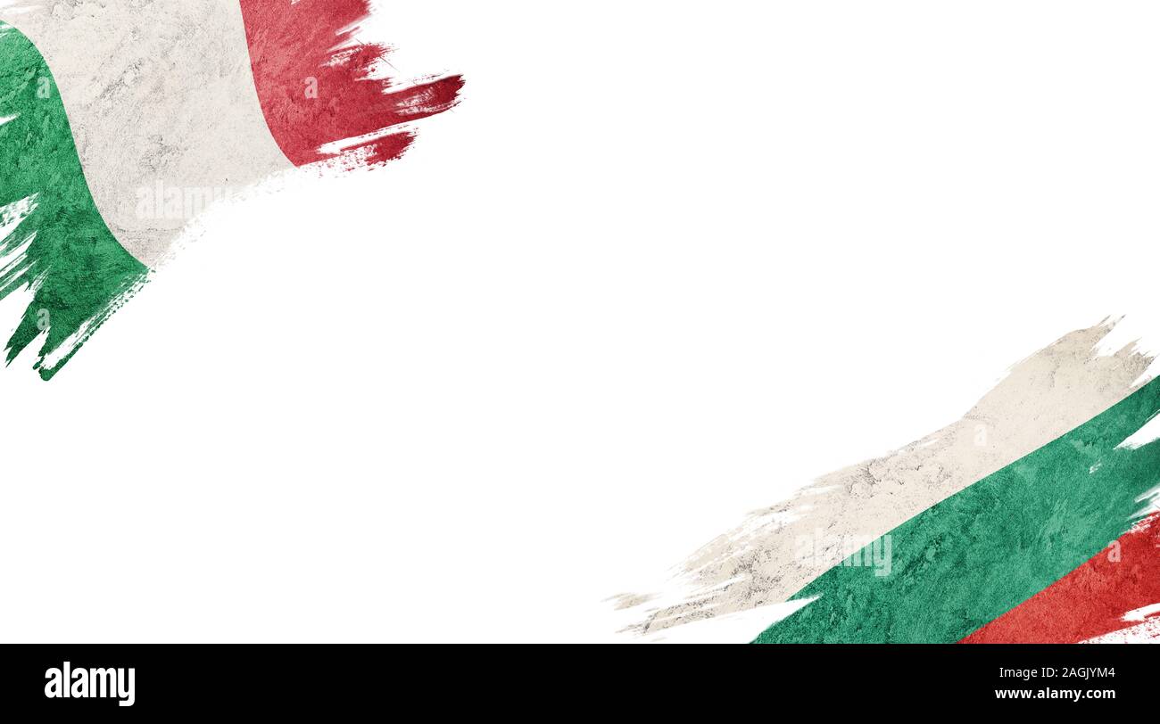 Flags of Italy and Bulgaria on White Background Stock Photo - Alamy