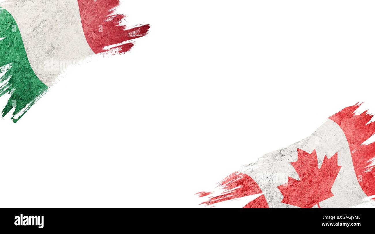 Flags of Italy and Canada on White Background Stock Photo - Alamy