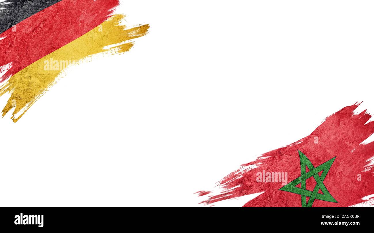 Flags of Germany and Morocco on White Background Stock Photo - Alamy