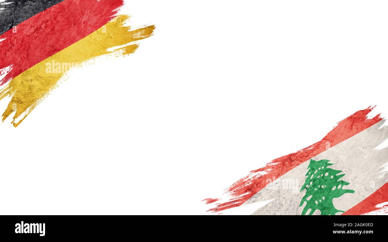 Flags of Germany and Lebanon on White Background Stock Photo - Alamy