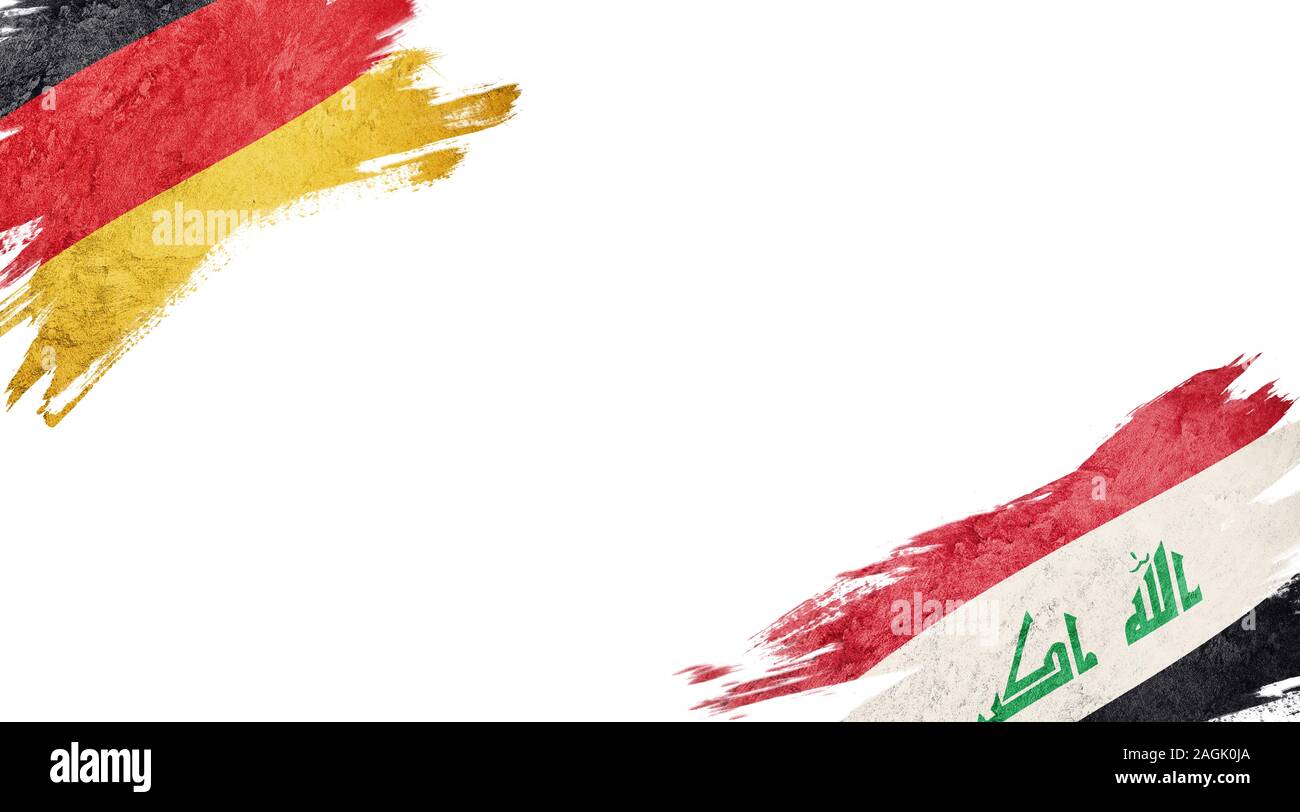 Flags of Germany and Iraq on White Background Stock Photo - Alamy