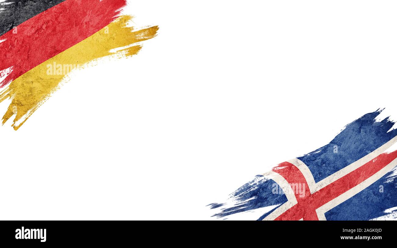 Flags of Germany and Iceland on White Background Stock Photo - Alamy