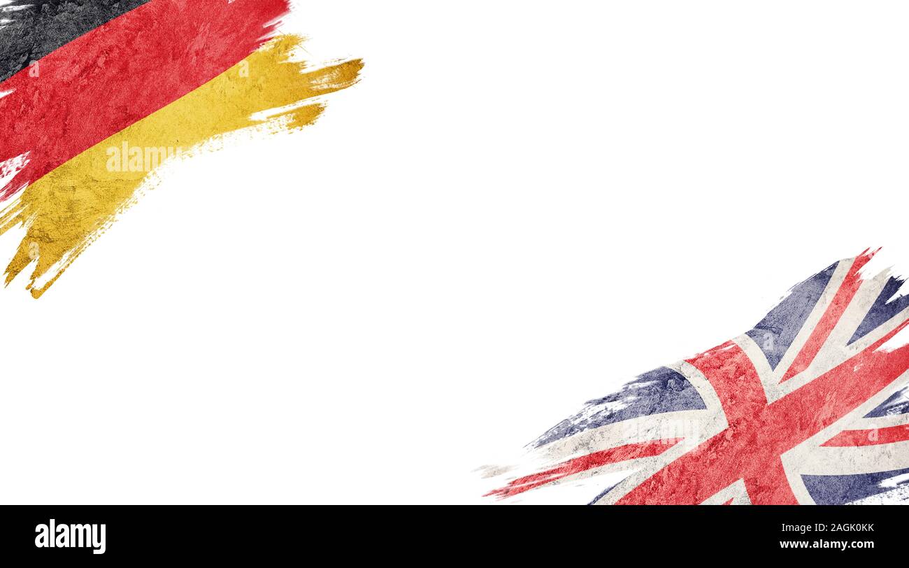 Flags of Germany and Great Britain on White Background Stock Photo - Alamy