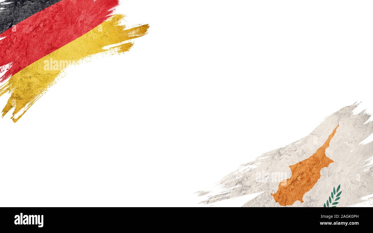 Flags of Germany and Cyprus on White Background Stock Photo - Alamy