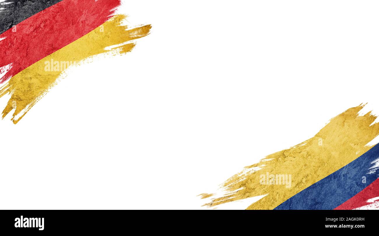 Flags of Germany and Colombia on White Background Stock Photo - Alamy