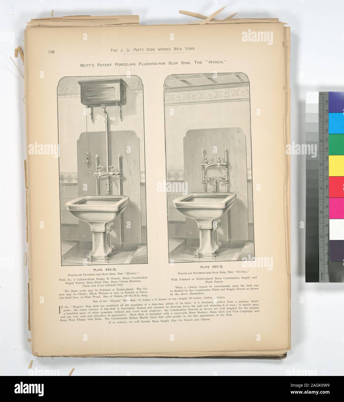 Mott's Patent Porcelain Flushing-Rim Slop Sink, the 'Hygeia.'; Mott's ...