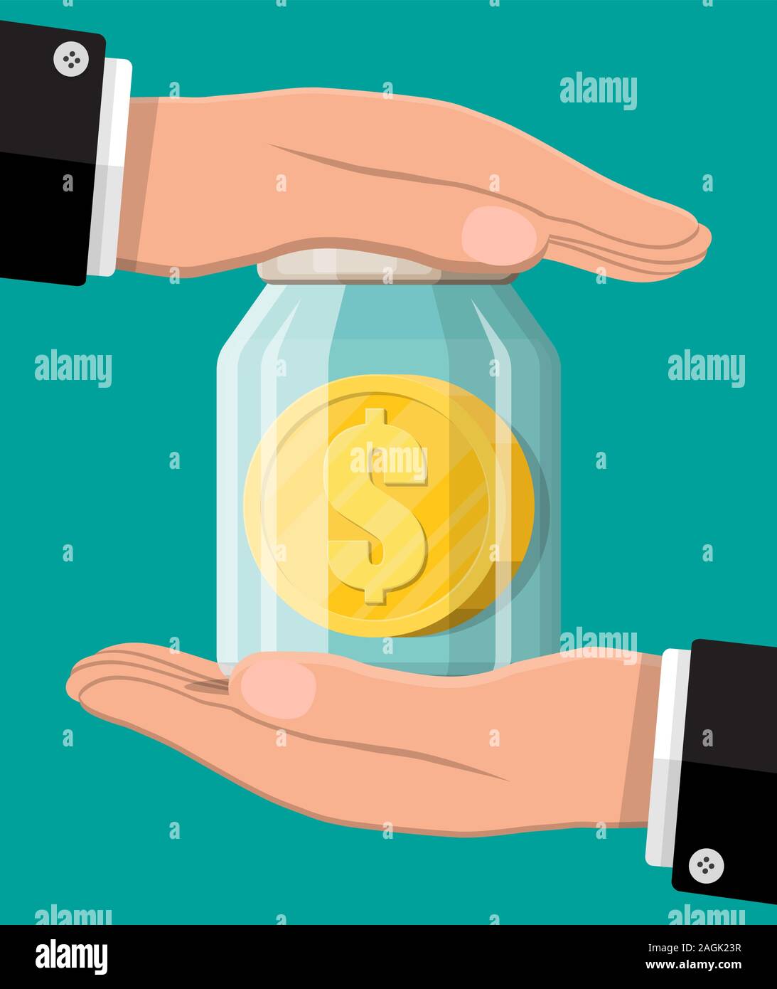 Vector hands dollar money hi-res stock photography and images - Alamy