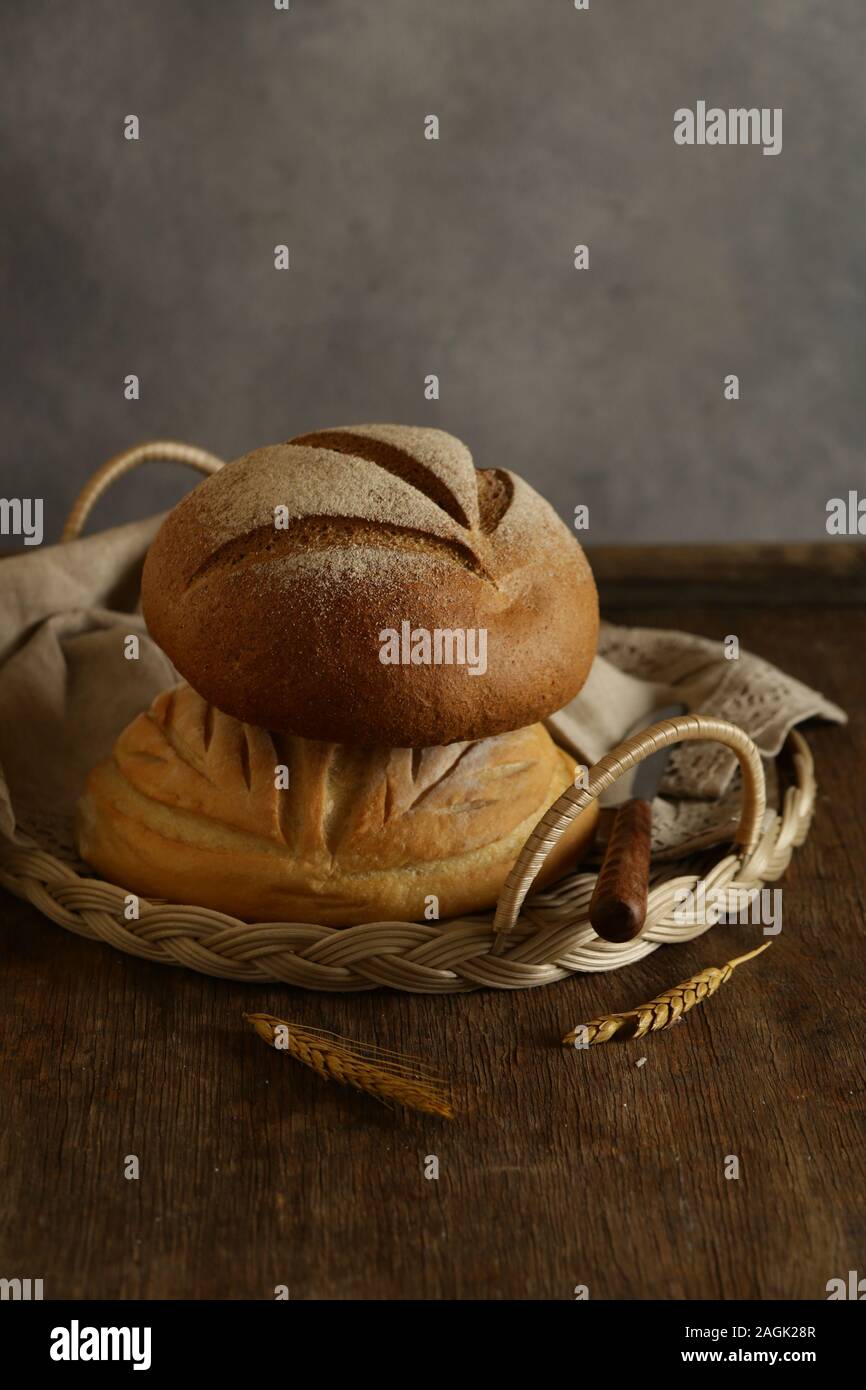 natural homemade whole grain rye bread Stock Photo - Alamy