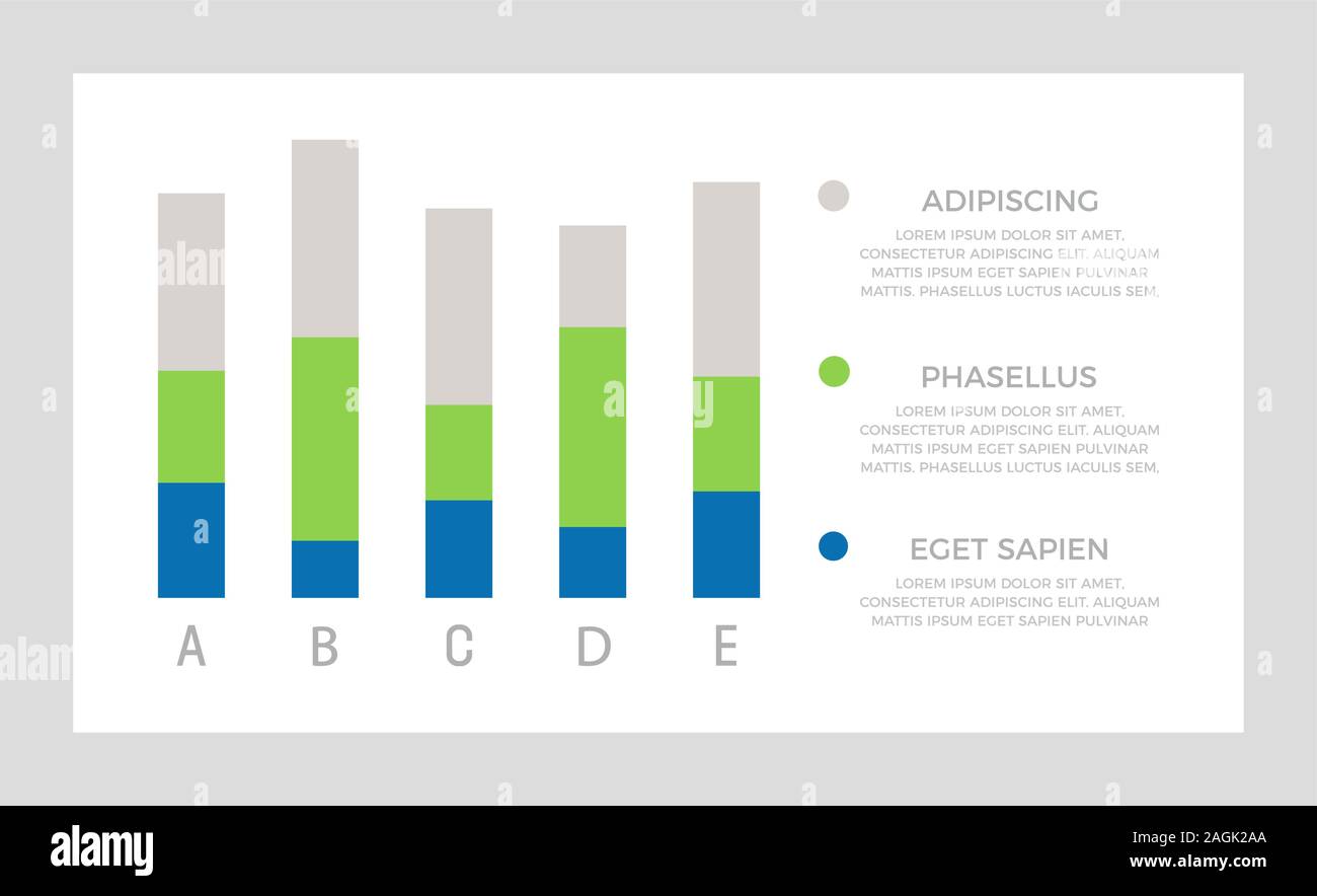 Set of green and blue elements for infographic presentation slides with ...