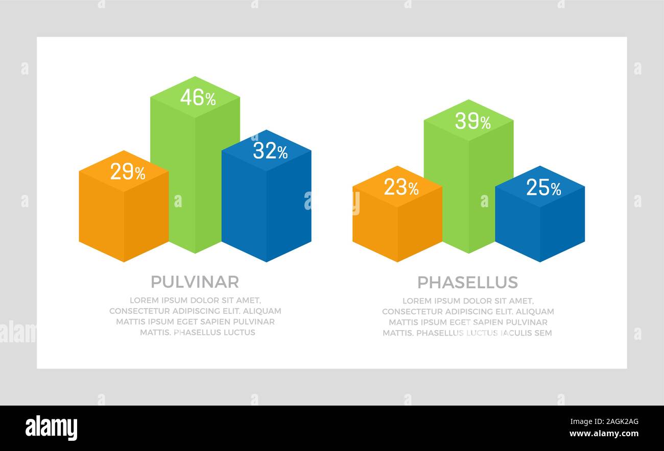 Set of green and blue, orange elements for infographic presentation ...