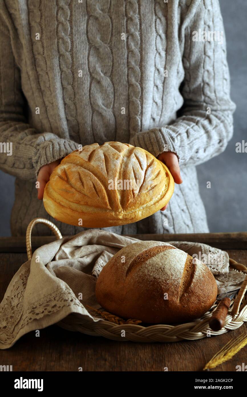natural homemade whole grain rye bread Stock Photo - Alamy