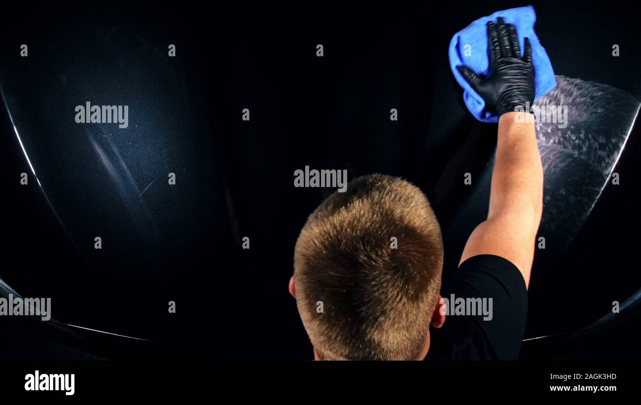 Hand polishing rag from above hi-res stock photography and images - Alamy