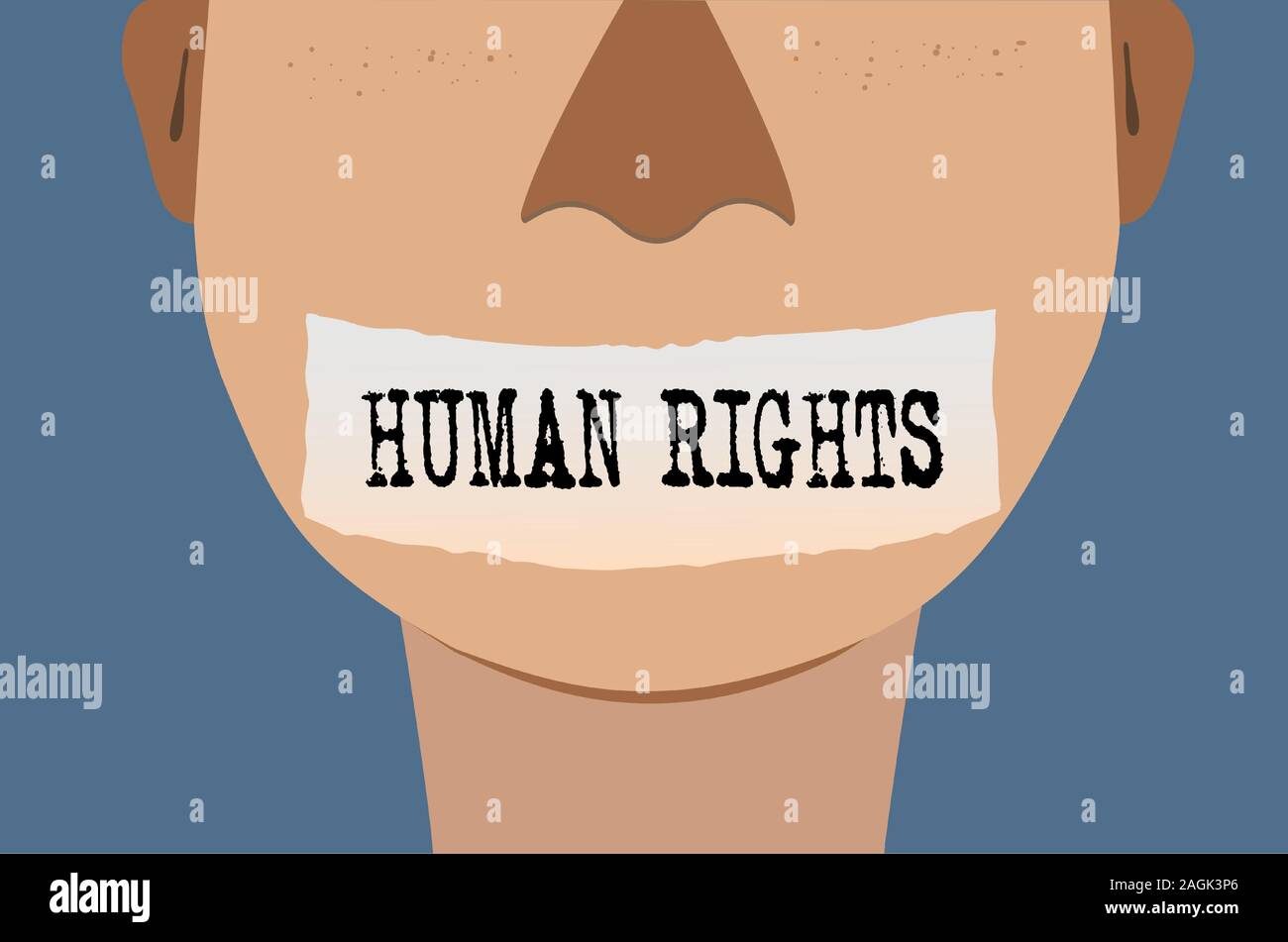 International Human Rights Day concept, Illutrator vector close the man ...