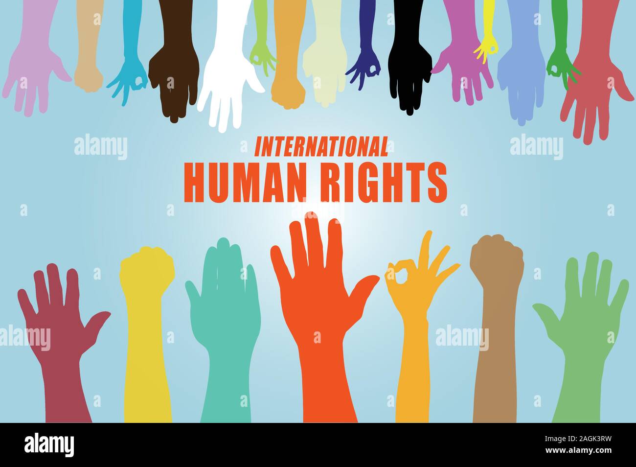 International Human Rights Day concept, Illutrator vector multi color ...