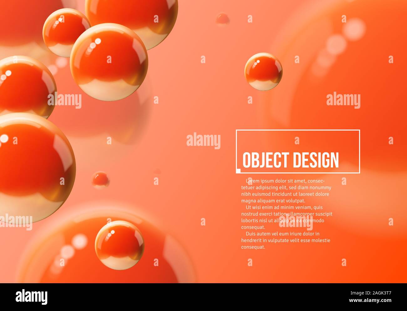 Abstract background with orange or lush lava balls flying in ...