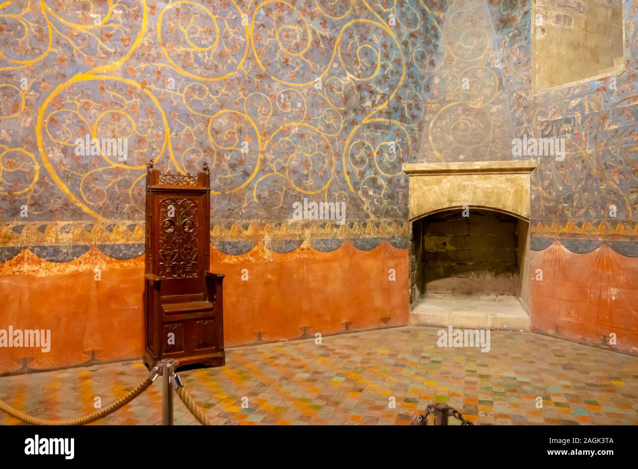 Pope Chair in Palais des Papes in Avignon, France Stock Photo - Alamy
