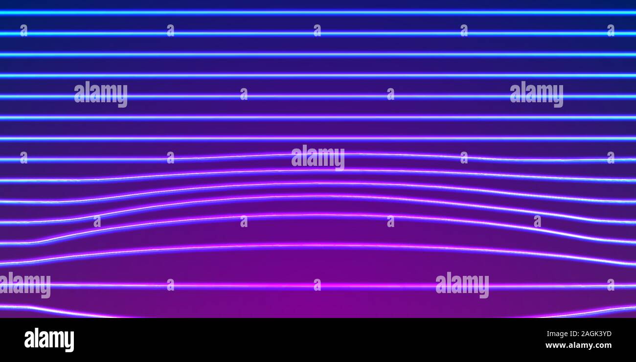 Neon lines background with glowing 80s new retro synthwave style Stock ...