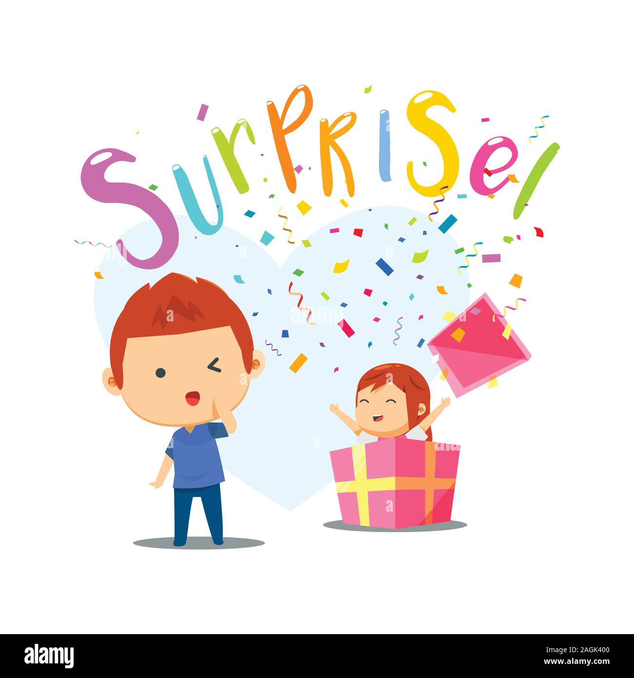 Girl inside a box Stock Vector Images - Alamy