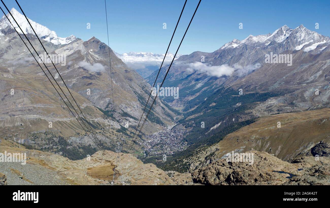 View of Zermatt from Klein Matterhorn, Switzerland Stock Photo - Alamy