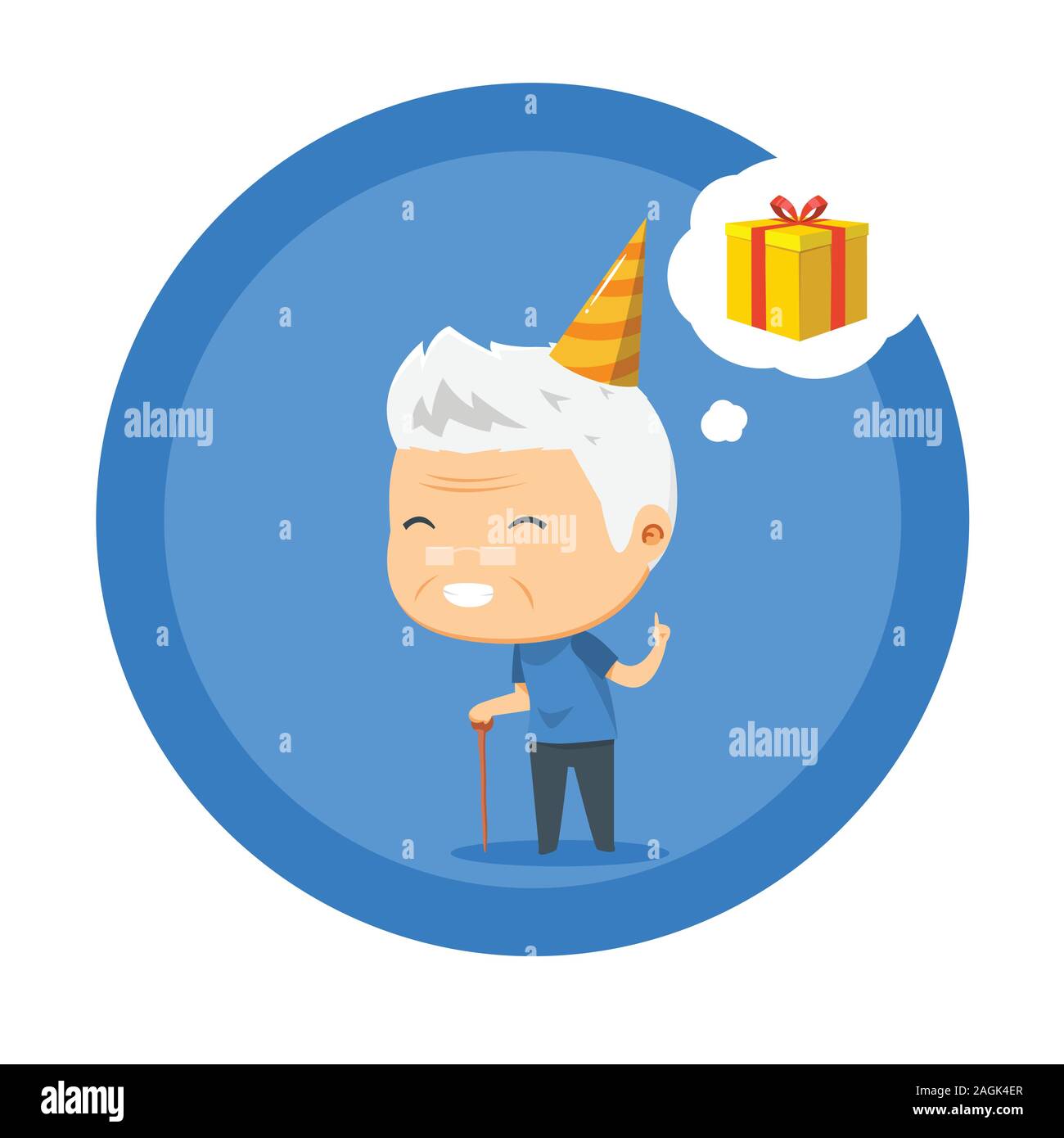 Grandfather grandpa cartoon design Cut Out Stock Images & Pictures - Alamy