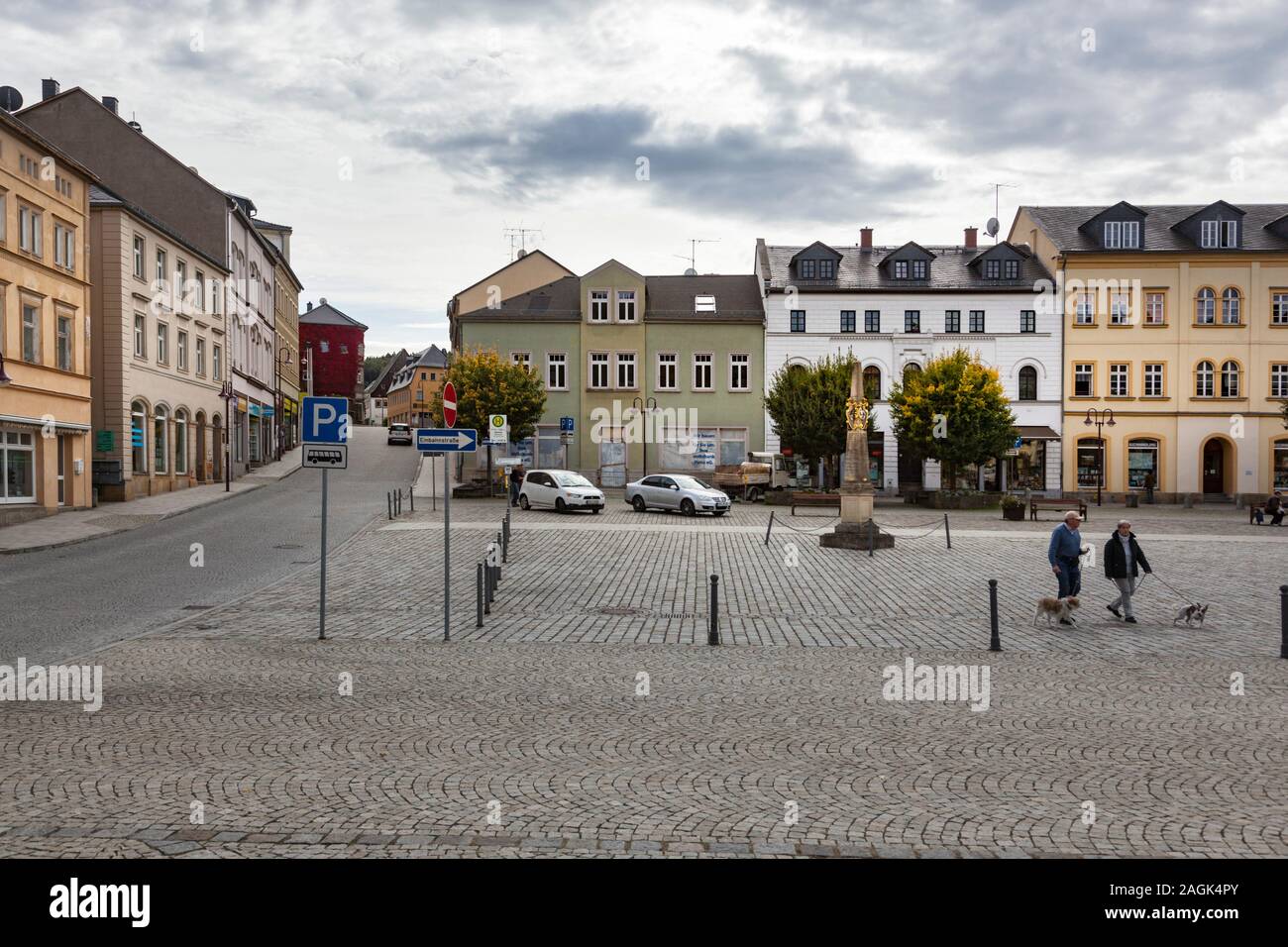 Market square in Sebnitz Stock Photo - Alamy