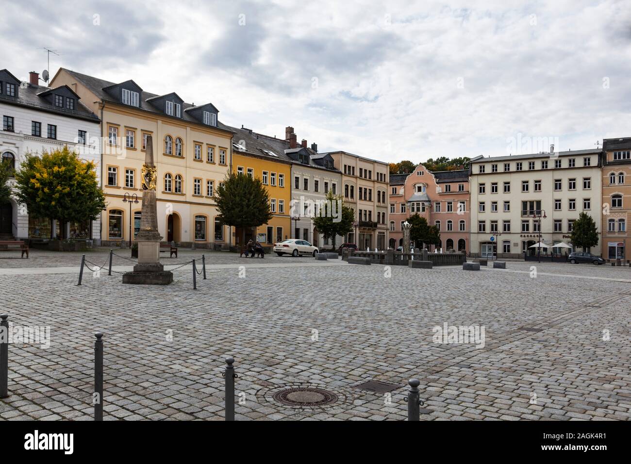 Market square in Sebnitz Stock Photo - Alamy