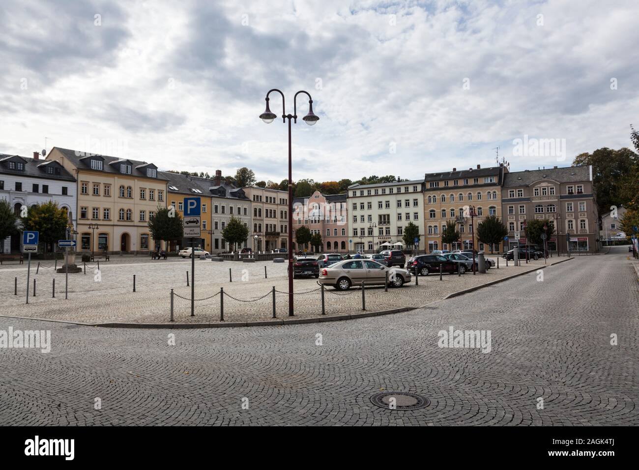 Market square in Sebnitz Stock Photo - Alamy