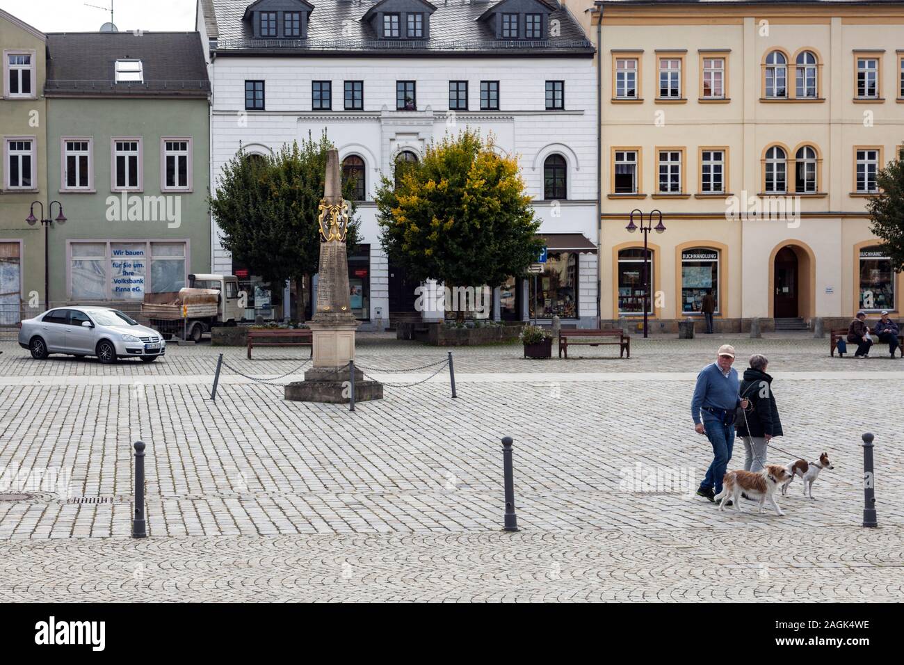 Market square in Sebnitz Stock Photo - Alamy