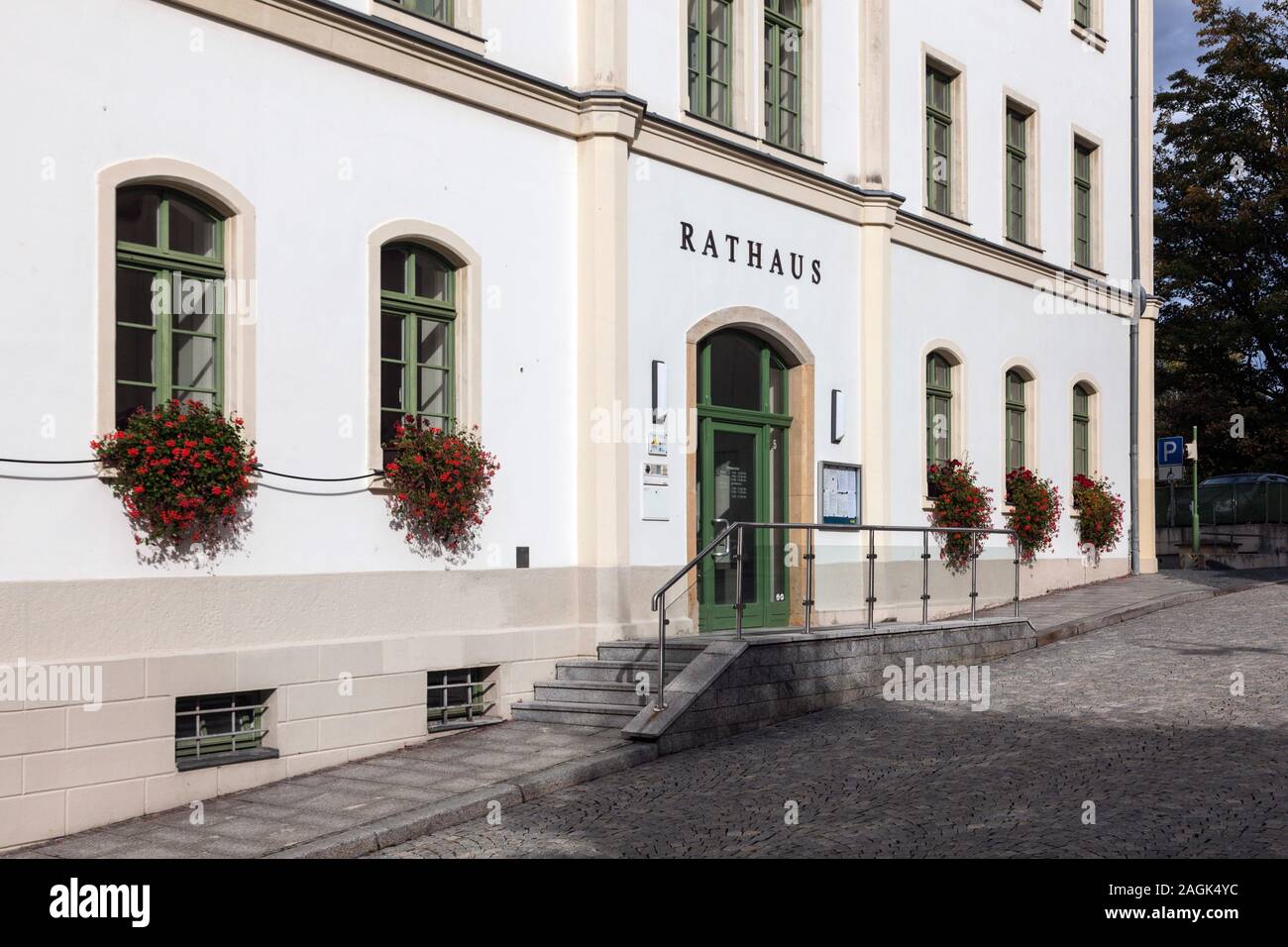 Sebnitz town hall Stock Photo - Alamy