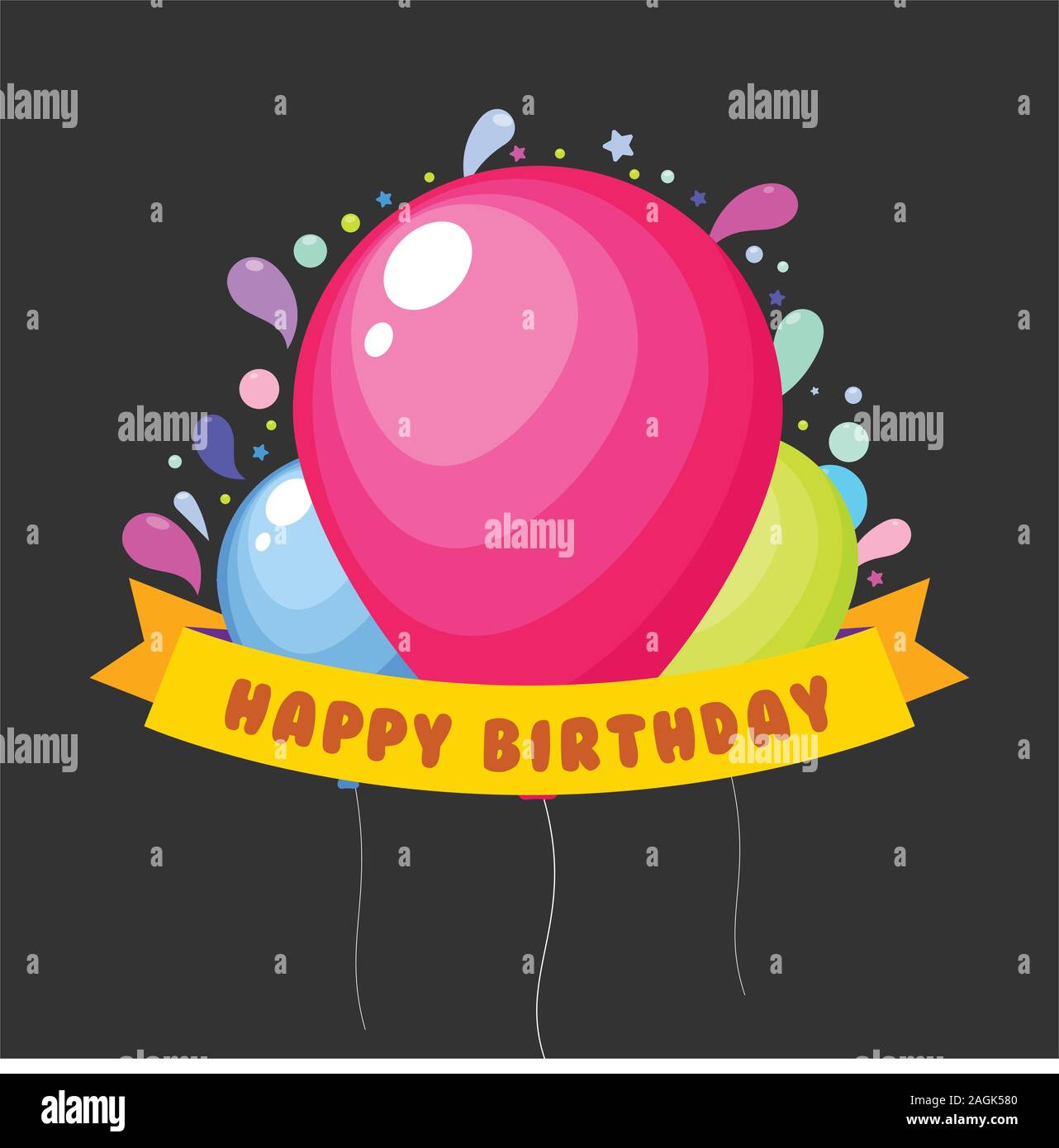 Colorful Liquid Decoration behind Colorful Balloon Stock Vector Image ...