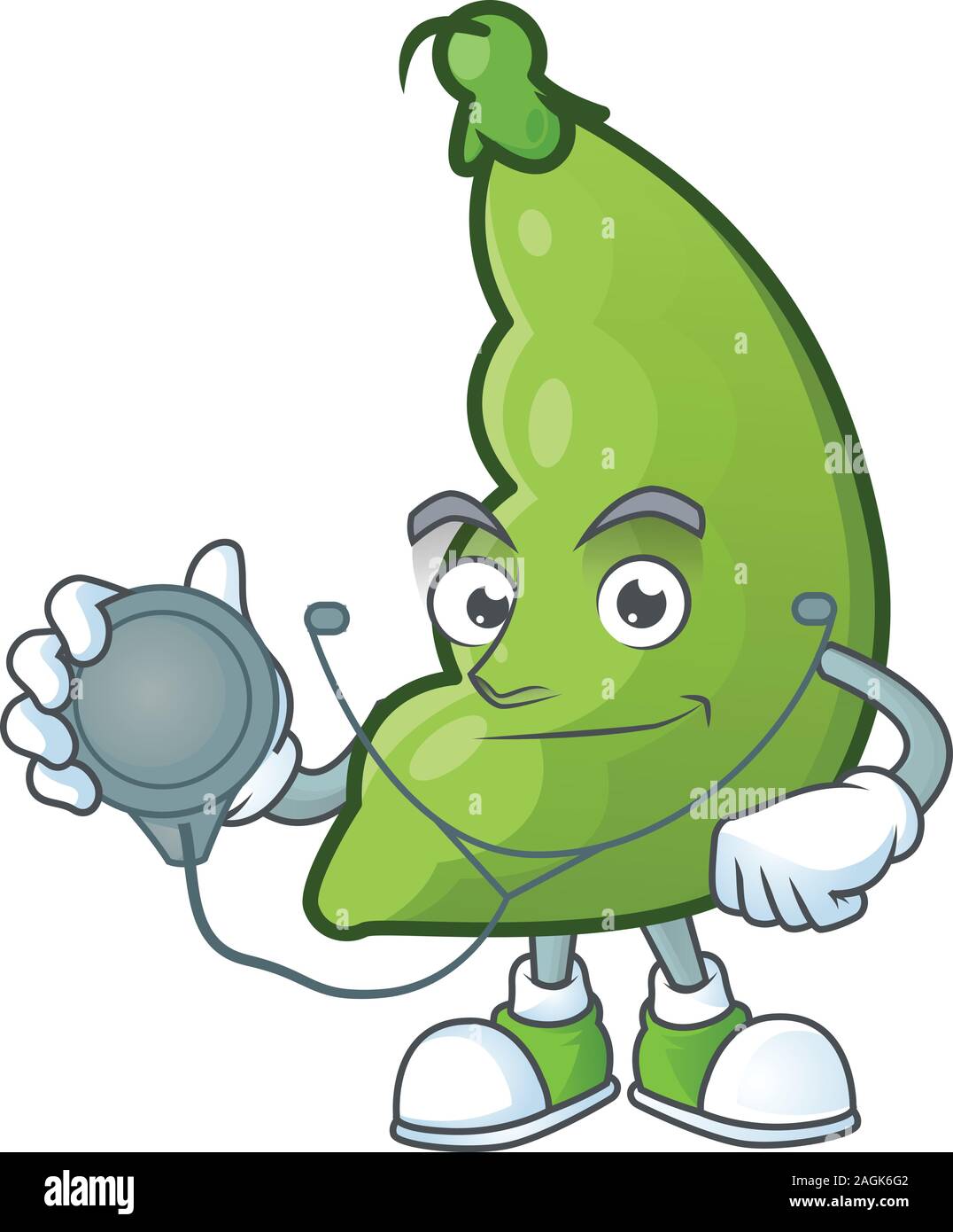Broad beans cartoon character style as a Doctor with tools Stock Vector ...