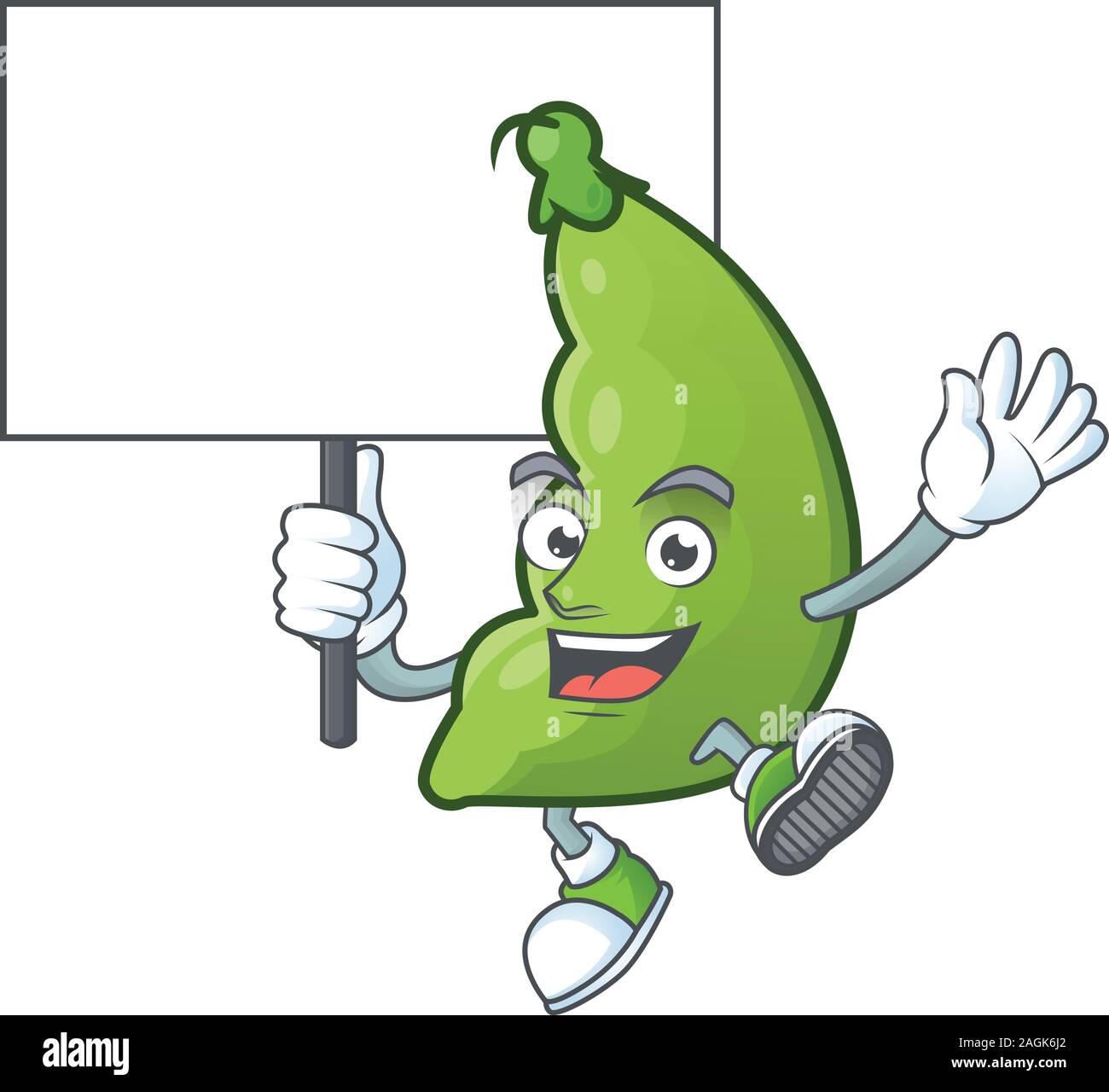 Broad beans cute cartoon character style bring board Stock Vector Image ...