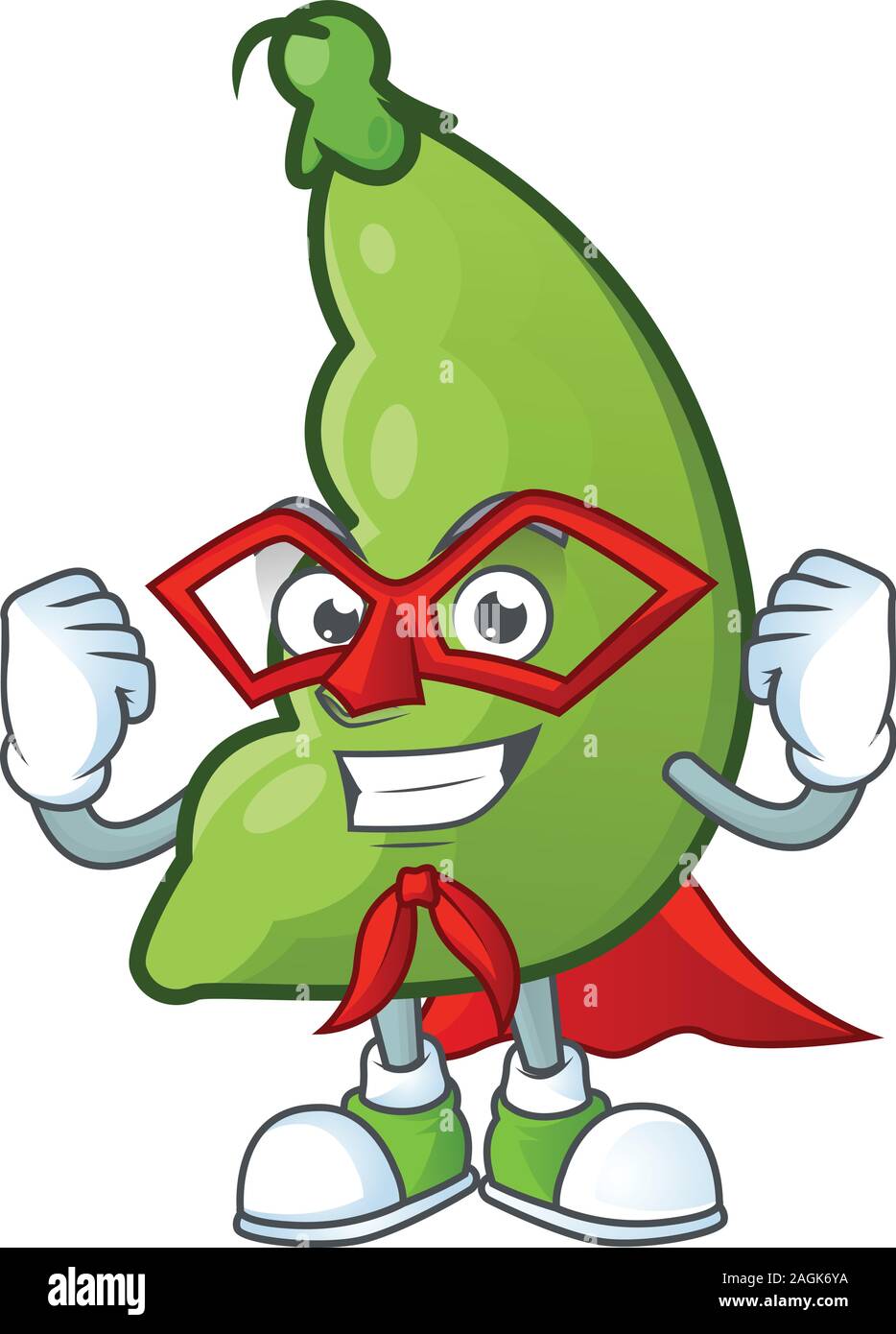 A cartoon of broad beans with Super hero costume Stock Vector Image ...
