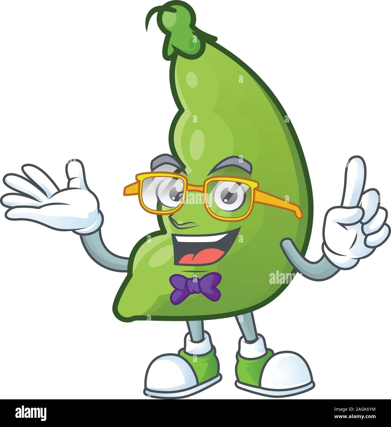 Super Cute Geek broad beans cartoon character design Stock Vector Image ...