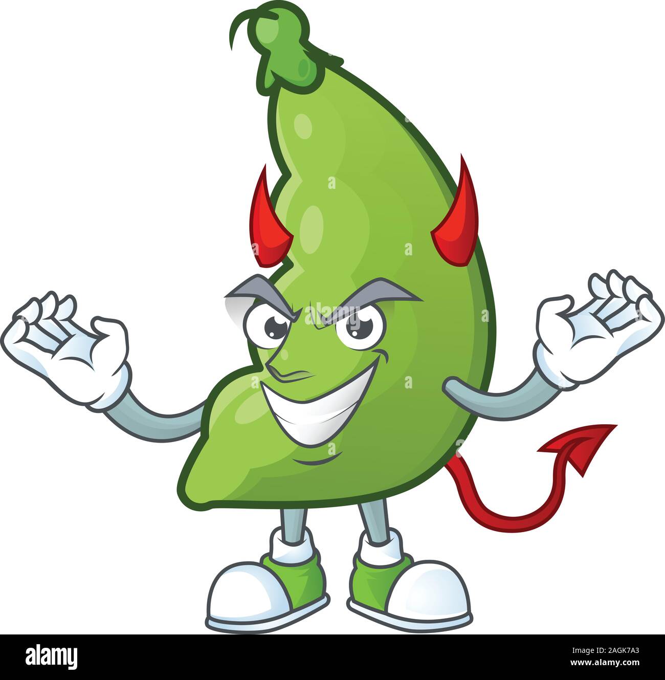 Picture of broad beans as a Devil cartoon mascot Stock Vector Image ...