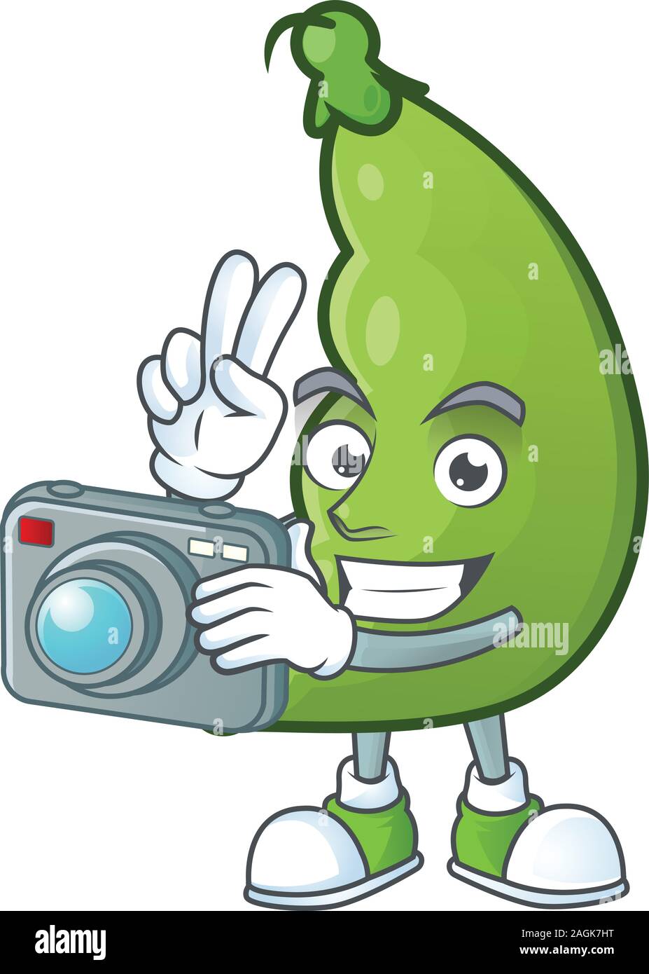 Smart Photographer broad beans cartoon mascot with a camera Stock ...