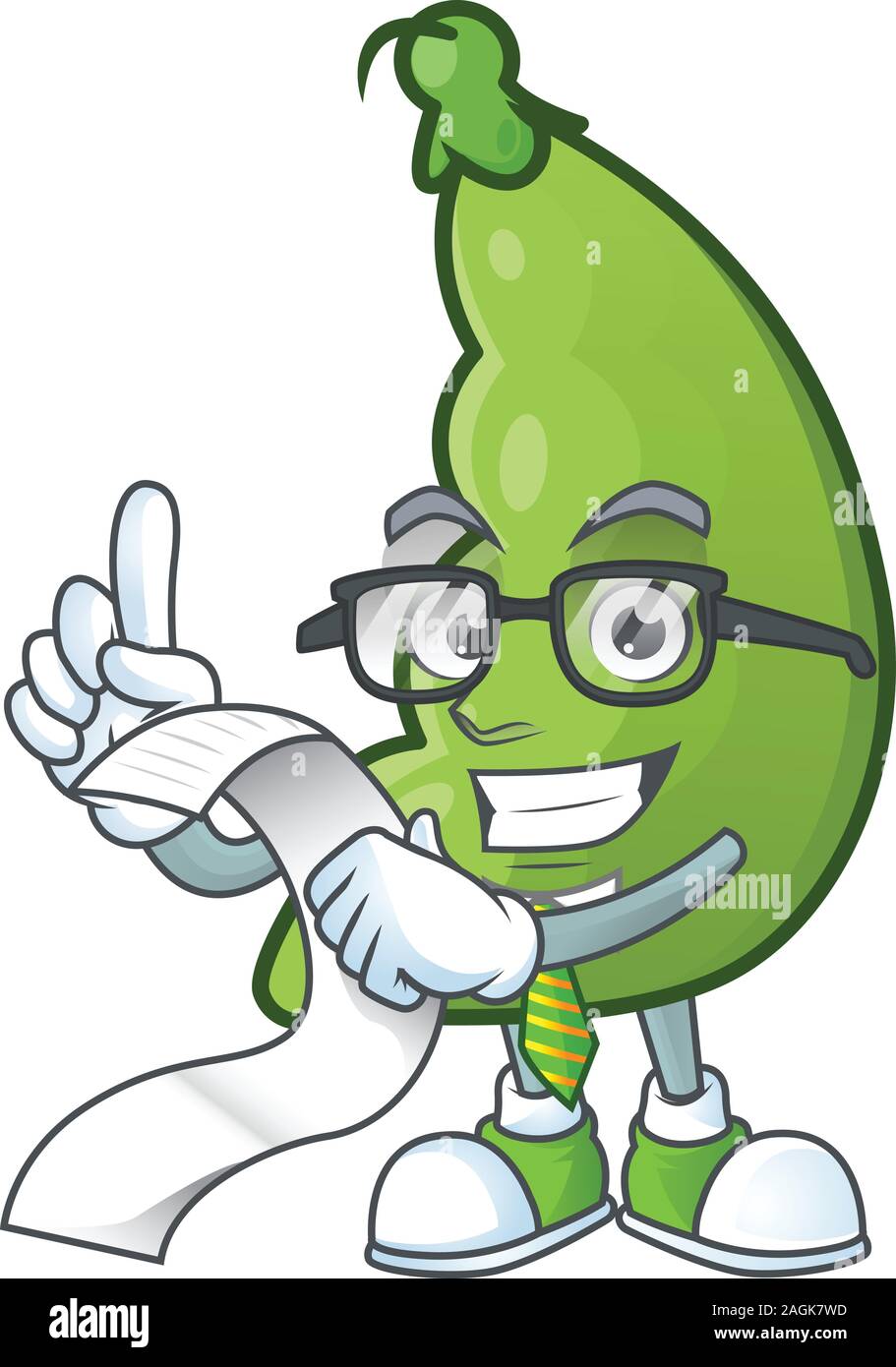 Funny face broad beans cartoon with menu ready to serve Stock Vector ...