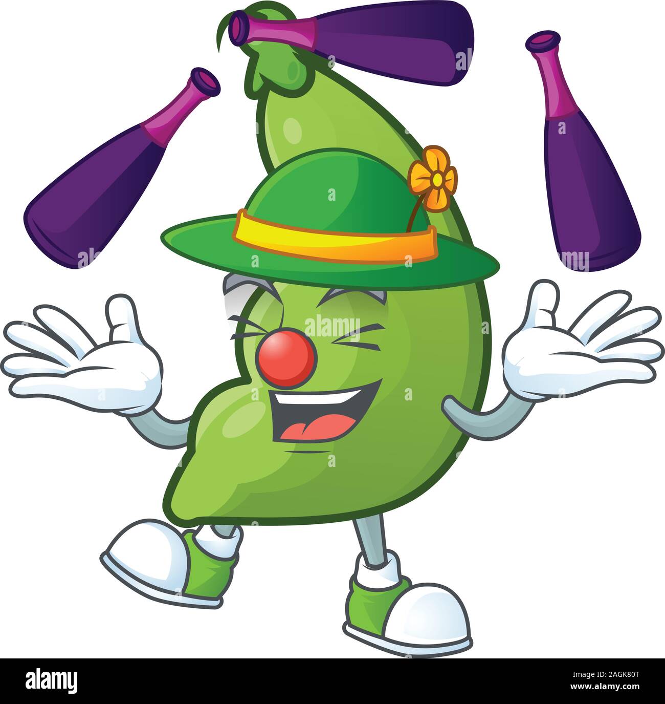 Cute and cool Juggling broad beans cartoon character Stock Vector Image ...