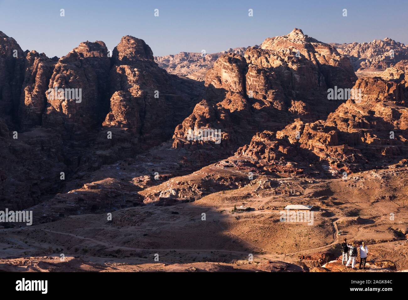 Petra, landforms of rocky mountains, view from mountain top, Jordan ...