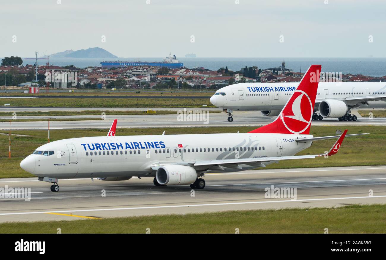 Istanbul, Turkey - Sep 30, 2018. TC-JVH Turkish Airlines Boeing 737-800 ...