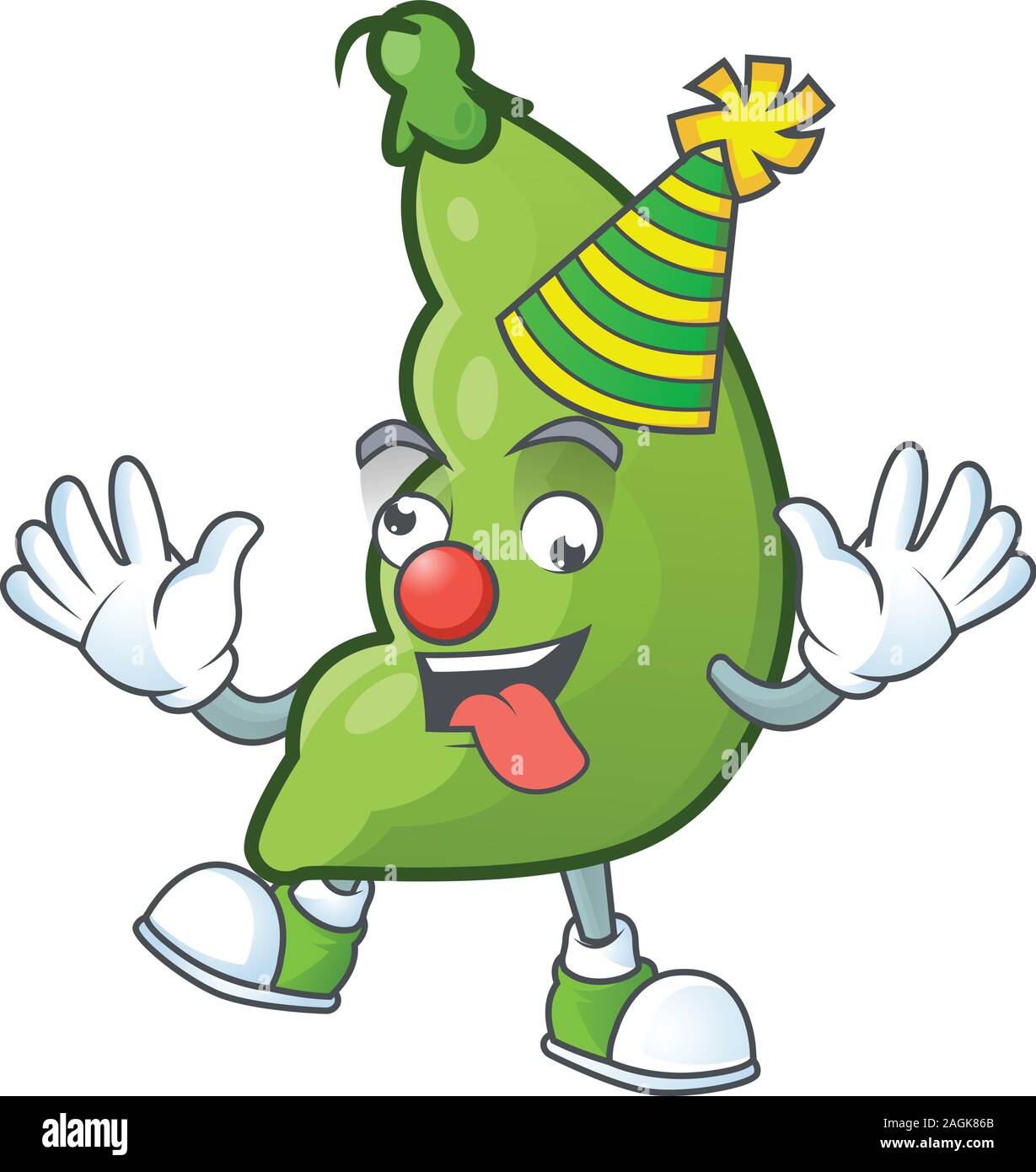 Funny Clown broad beans on cartoon character mascot design Stock Vector ...