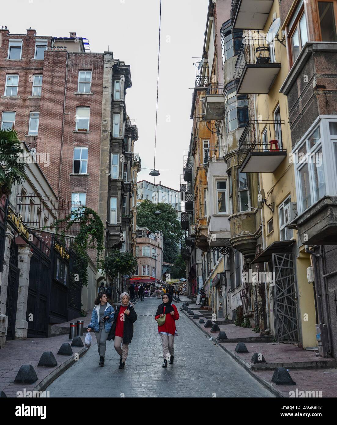 Istanbul, Turkey - Sep 28, 2018. Old street in Istanbul, Turkey ...