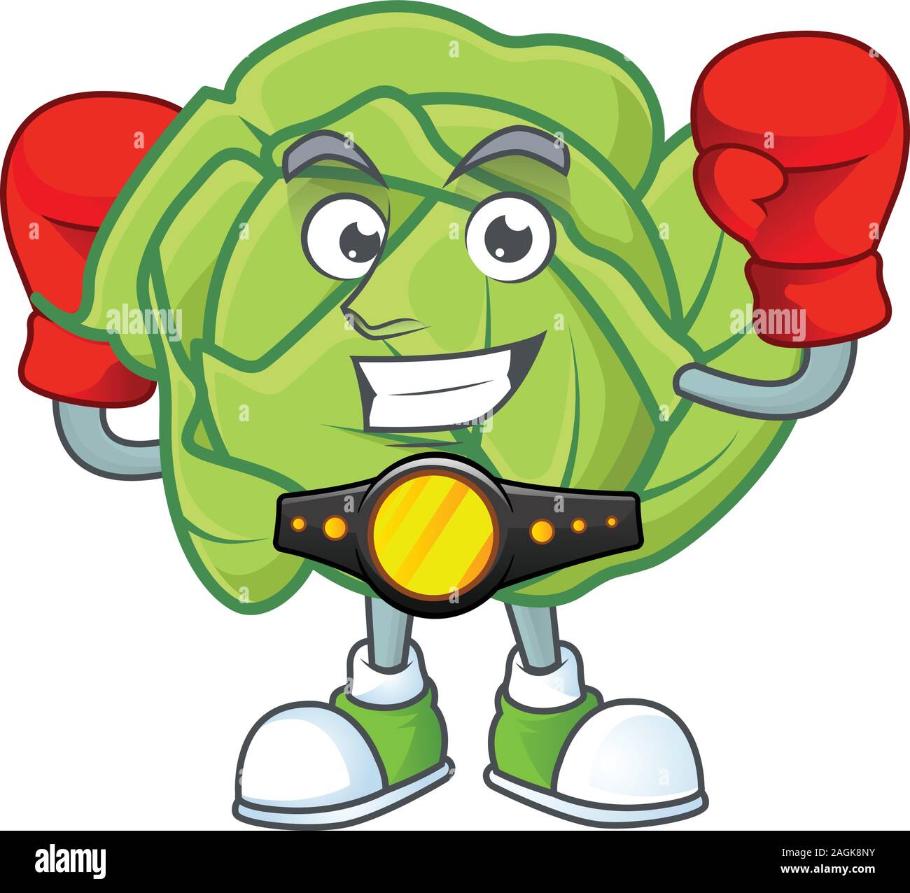 Funny Face Boxing cabbage cartoon character design Stock Vector Image ...