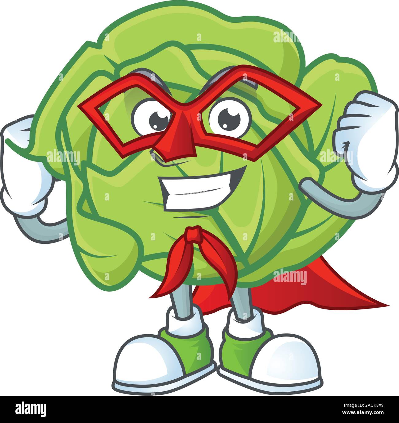 A cartoon of cabbage with Super hero costume Stock Vector Image & Art ...