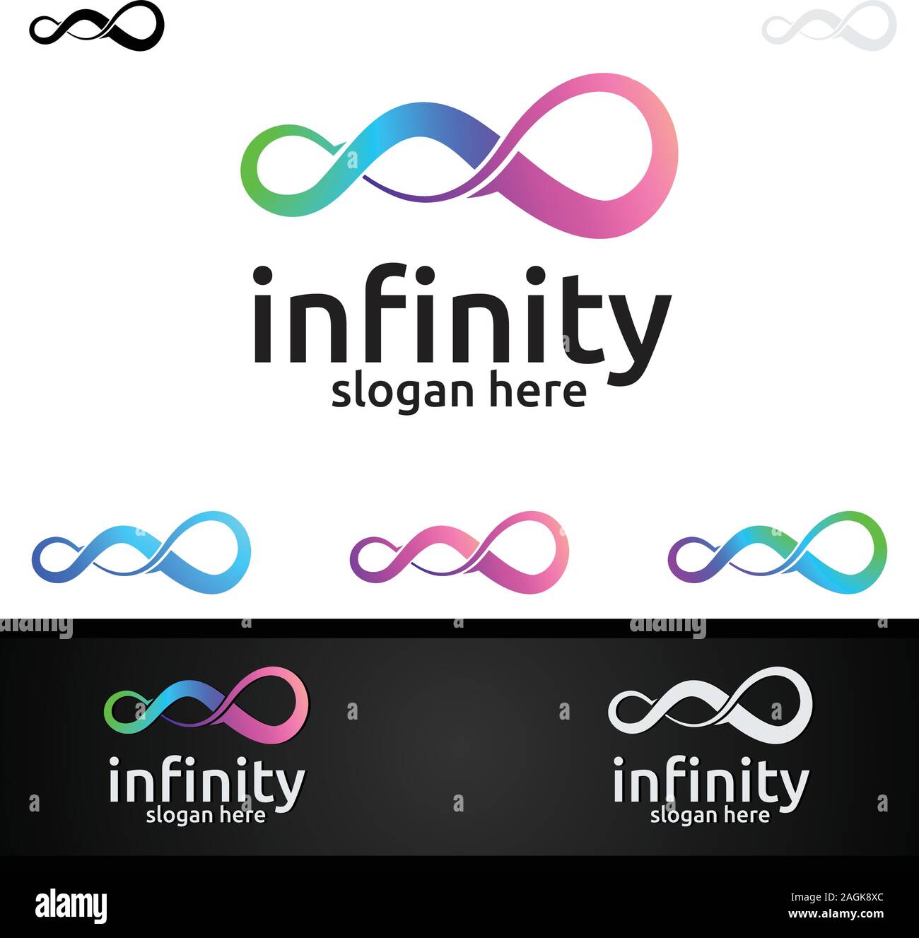 Infinity loop logo icon. Vector unlimited infinity, endless line shape ...