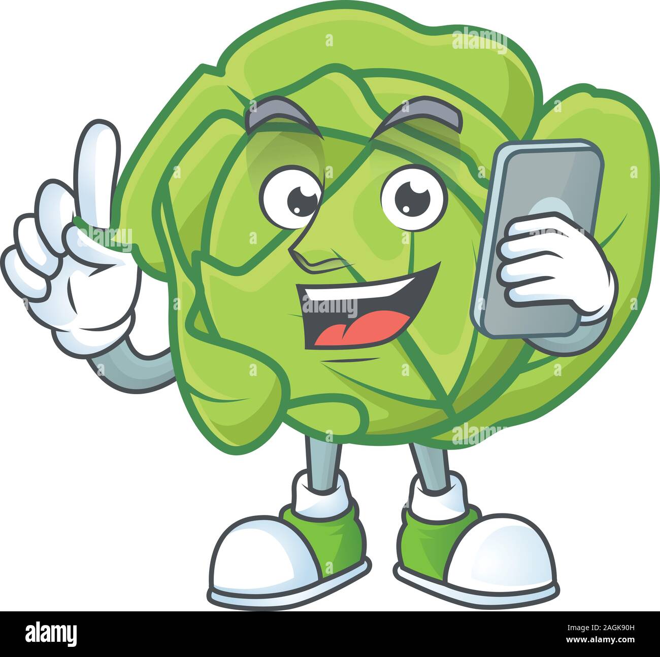 Mascot design of cabbage speaking on the phone Stock Vector Image & Art ...