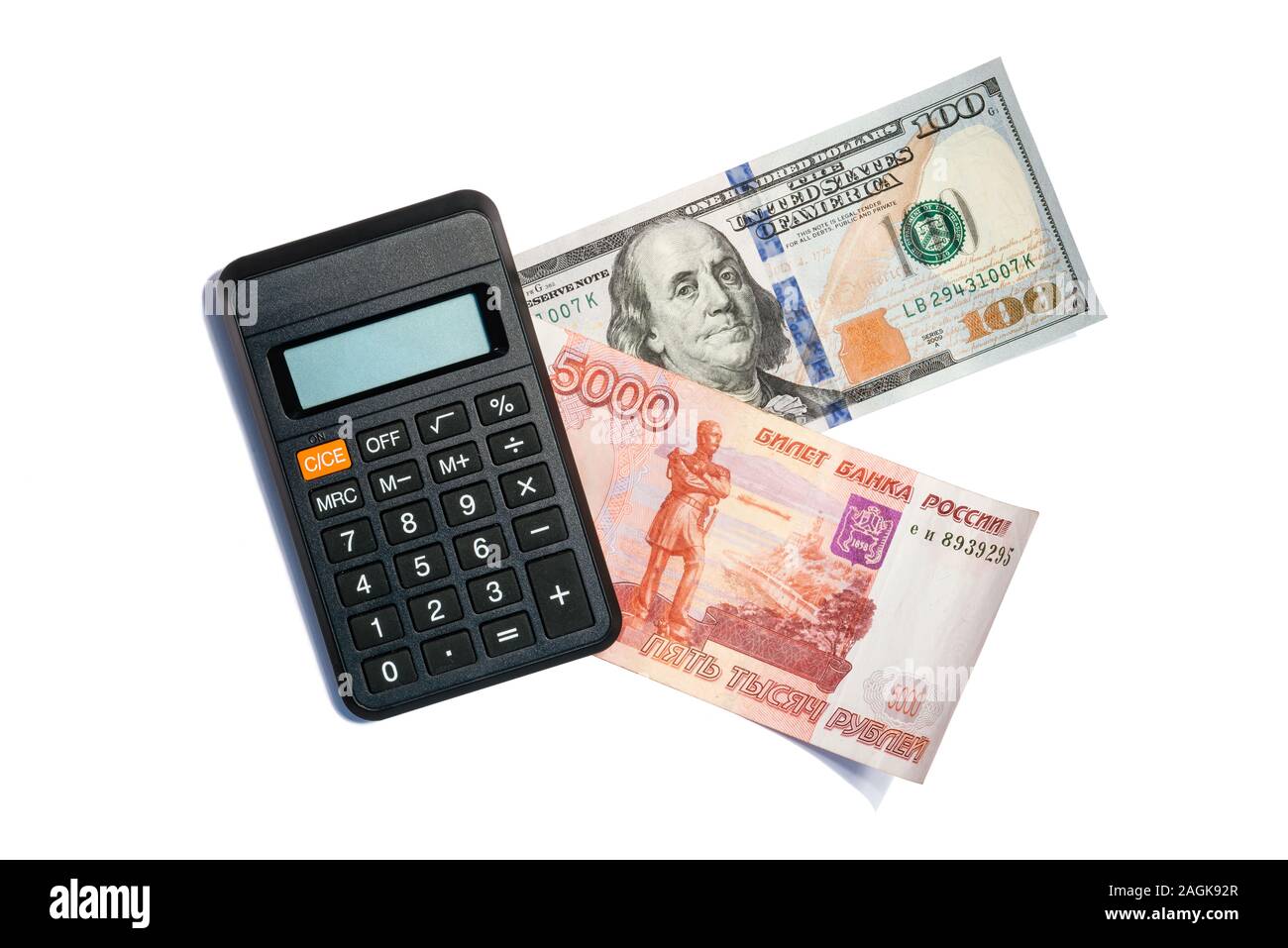 Money cash and calculator Stock Photo - Alamy