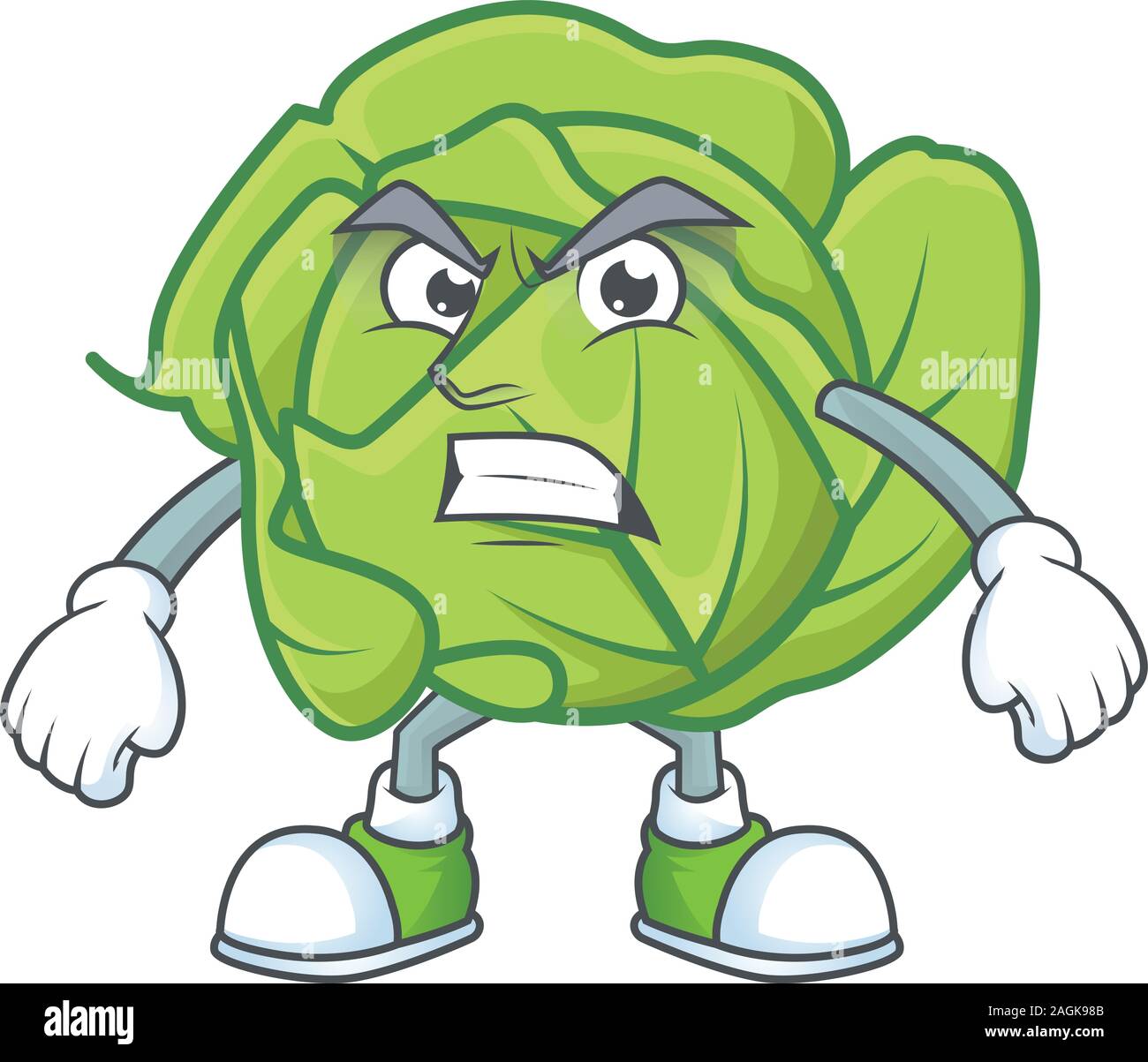 Picture of cabbage cartoon character with angry face Stock Vector Image ...