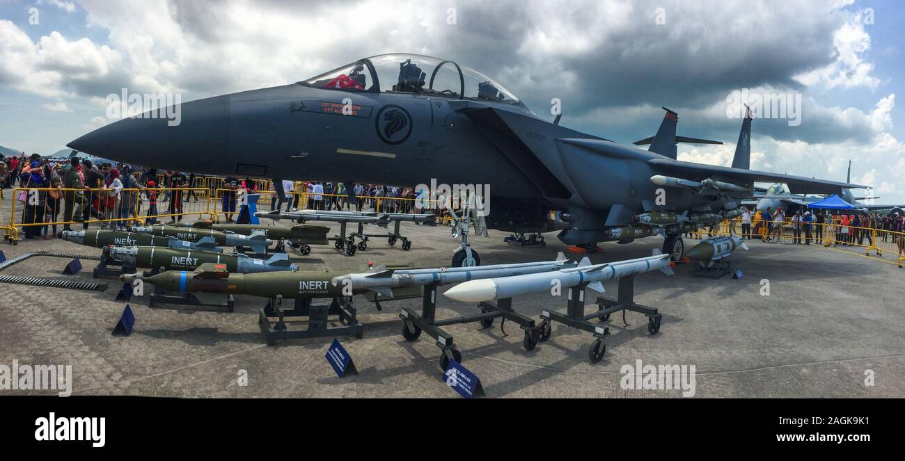 Langkawi, Malaysia - Mar 29, 2019. A McDonnell Douglas F-15SG Strike ...