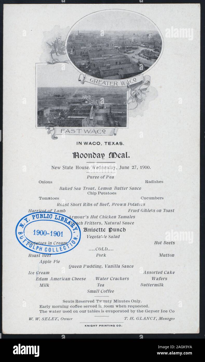 ILLUS, PHOTOS OF GREATER WACO AND EAST WACO; 1900-3737; NOONDAY MEAL ...
